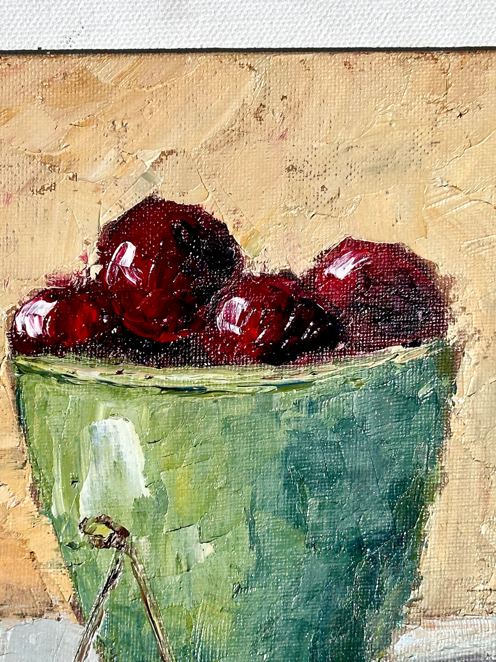 Cherry Original Oil Painting Still Life Kitchen Art Canvas Board 5*7 ...