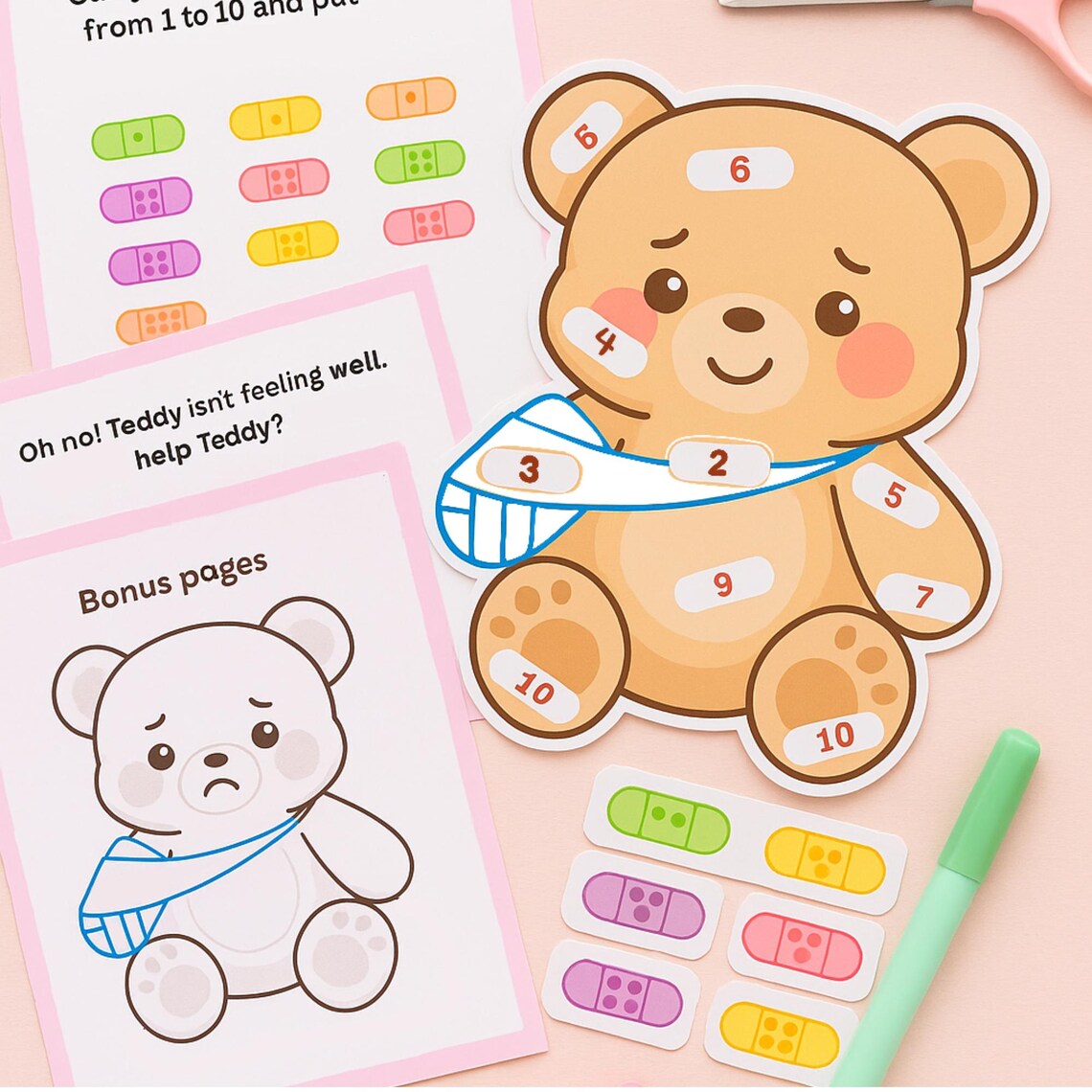 Sick Teddy Bear Activity | Counting Numbers 1-10 Game : Preschool ...