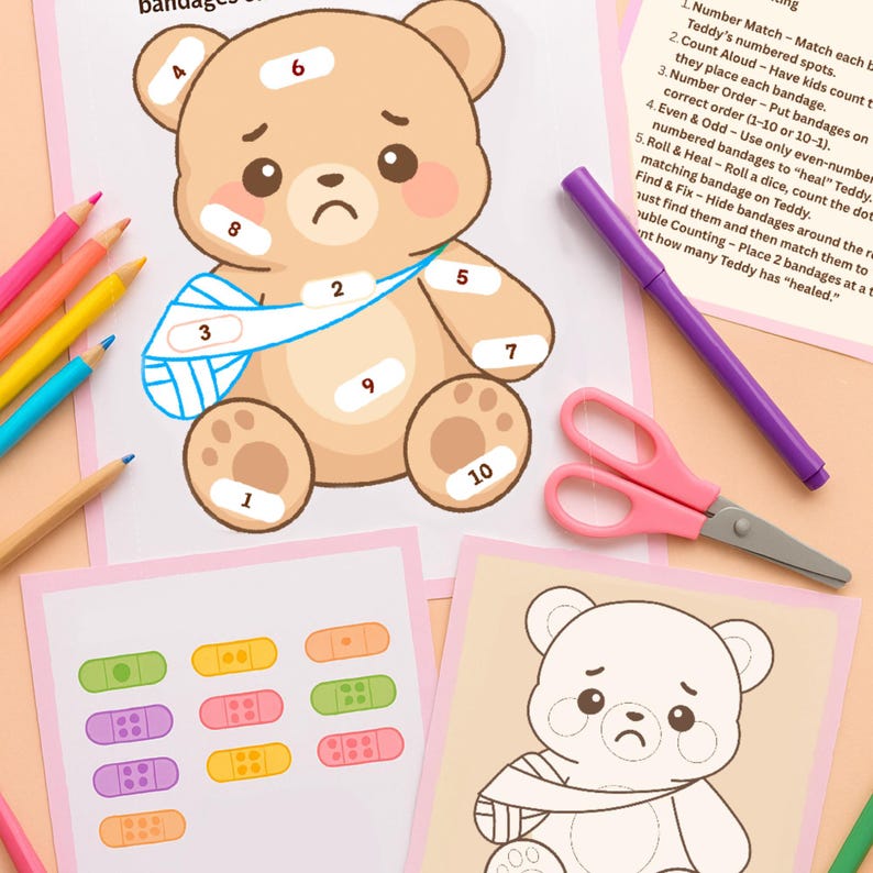Sick Teddy Bear Activity | Counting Numbers 1-10 Game : Preschool ...