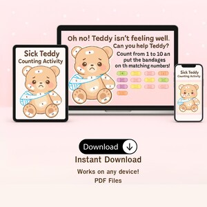 Sick Teddy Bear Activity | Counting Numbers 1-10 Game : Preschool ...