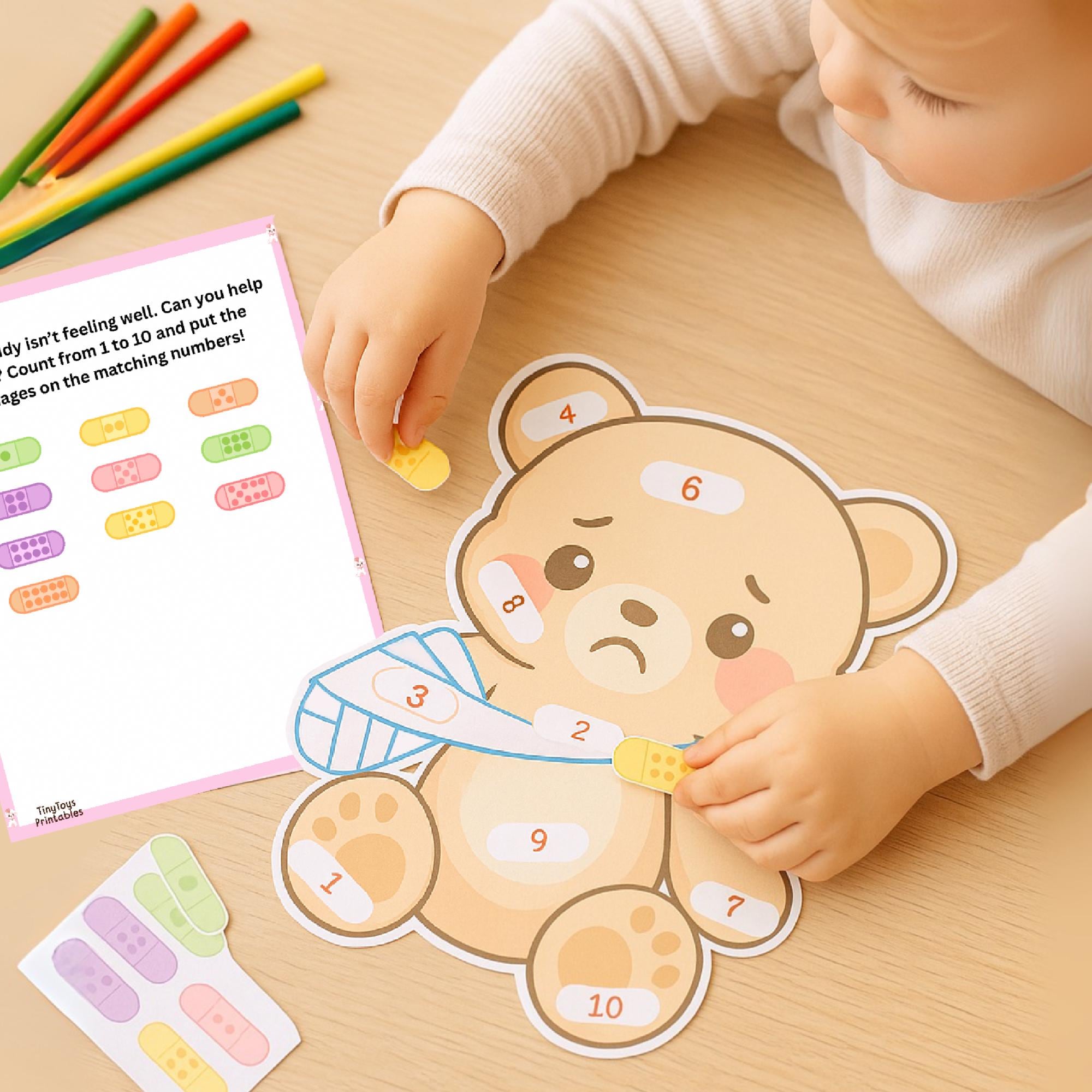 Sick Teddy Bear Activity | Counting Numbers 1-10 Game : Preschool ...