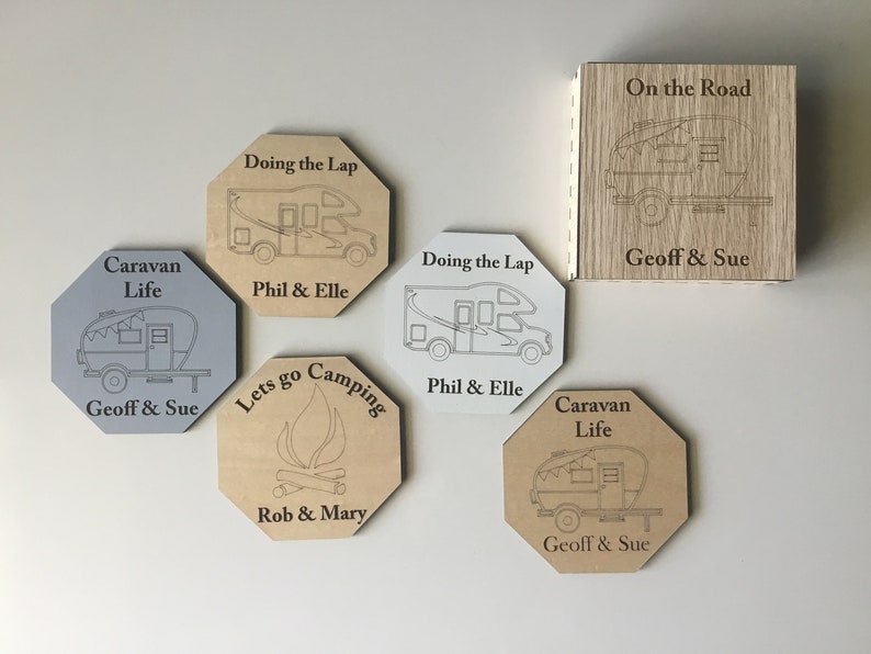 EXPRESS POST OPTION. Personalised Drink Coasters for Caravanners and ...