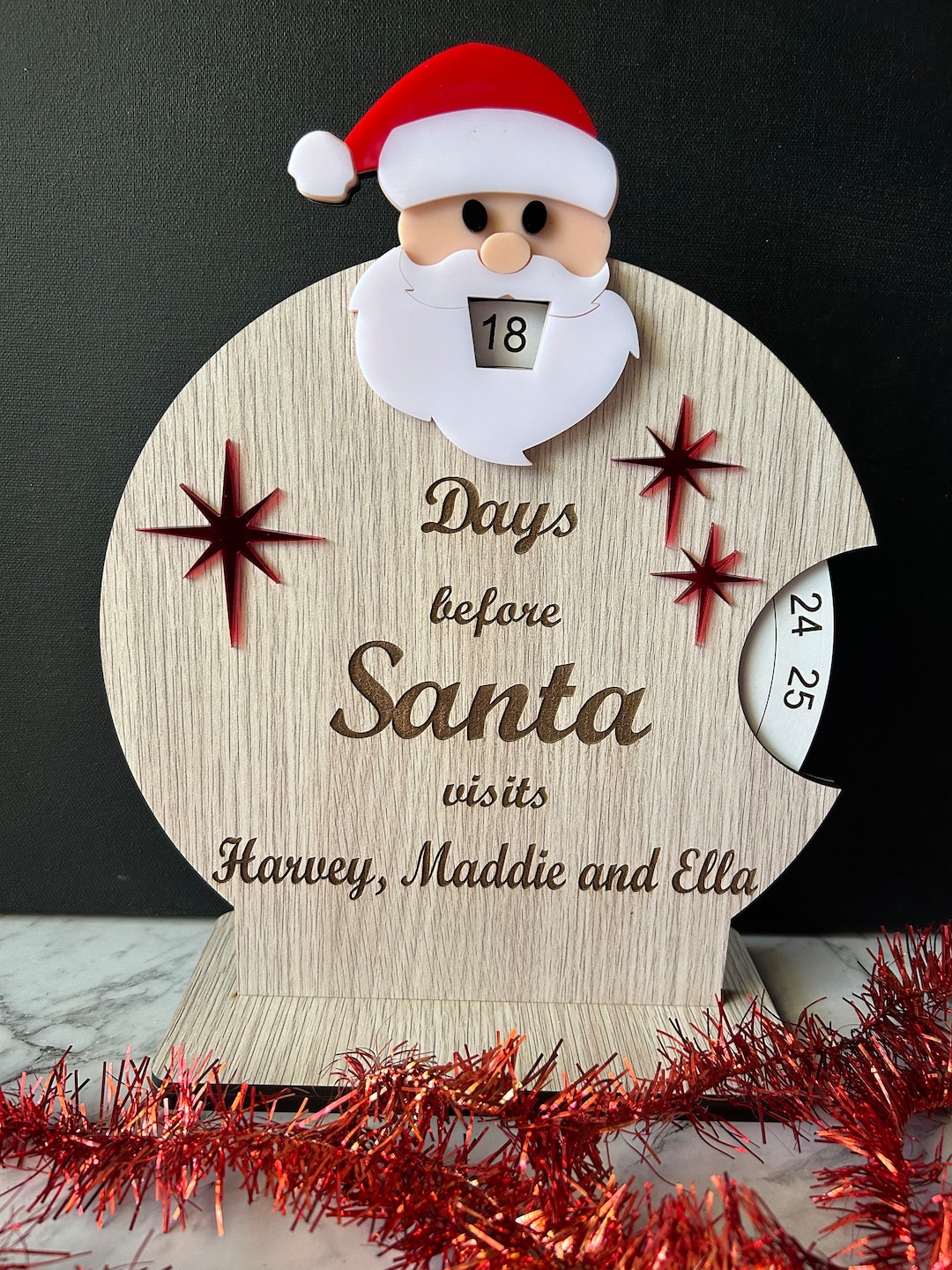 Christmas Countdown Sign. Santa Countdown Sign. Santa Sleeps - Etsy