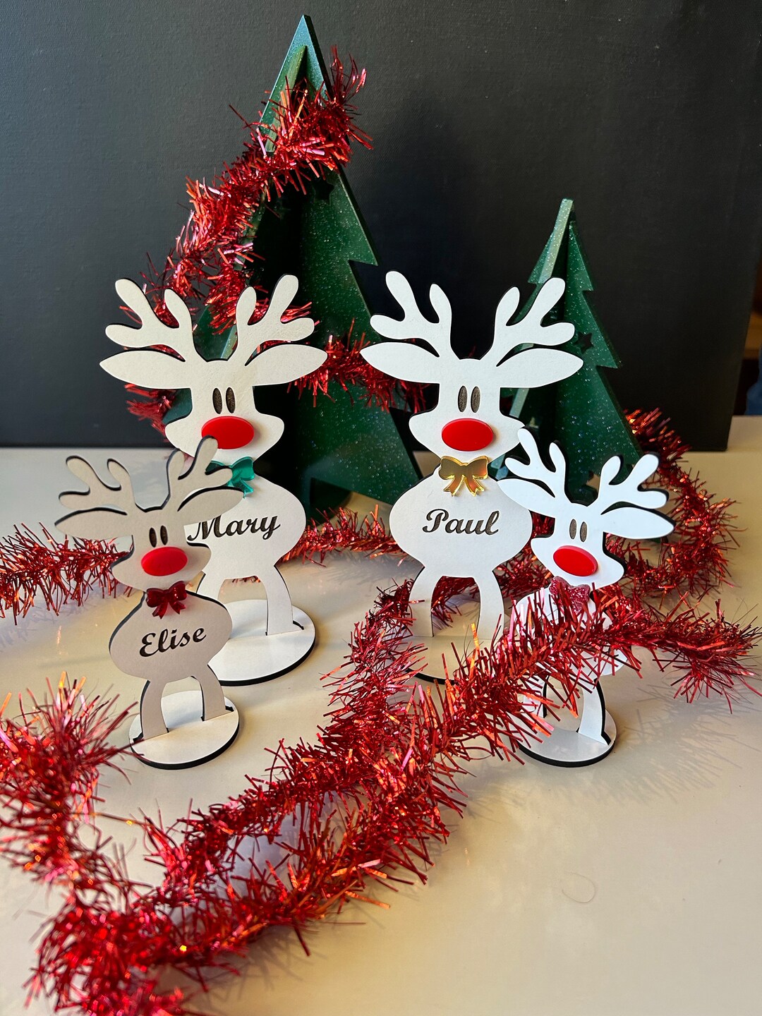 EXPRESS POST OPTION. Personalised Free Standing Reindeer. Christmas Decoration. Christmas ...