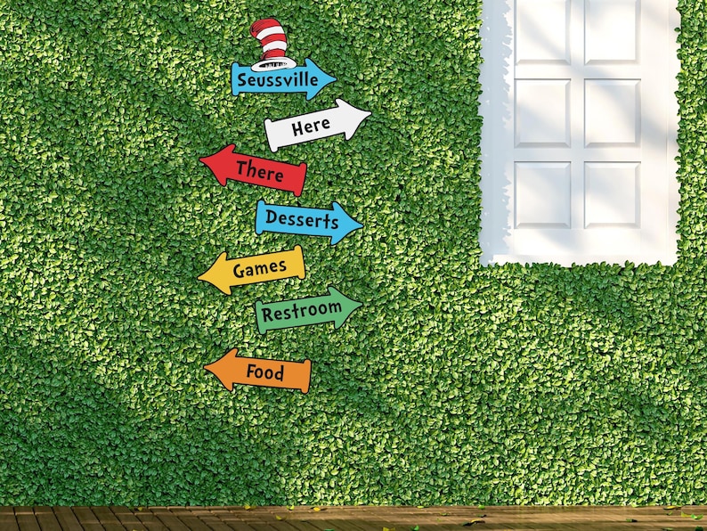 Cat Hat Directional Arrows Sign Digital Download - Cat Hat Editable ...