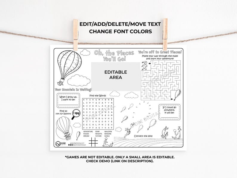 Hot Air Balloon Activity Sheet. Hot Air Balloon Coloring. Hot Air ...