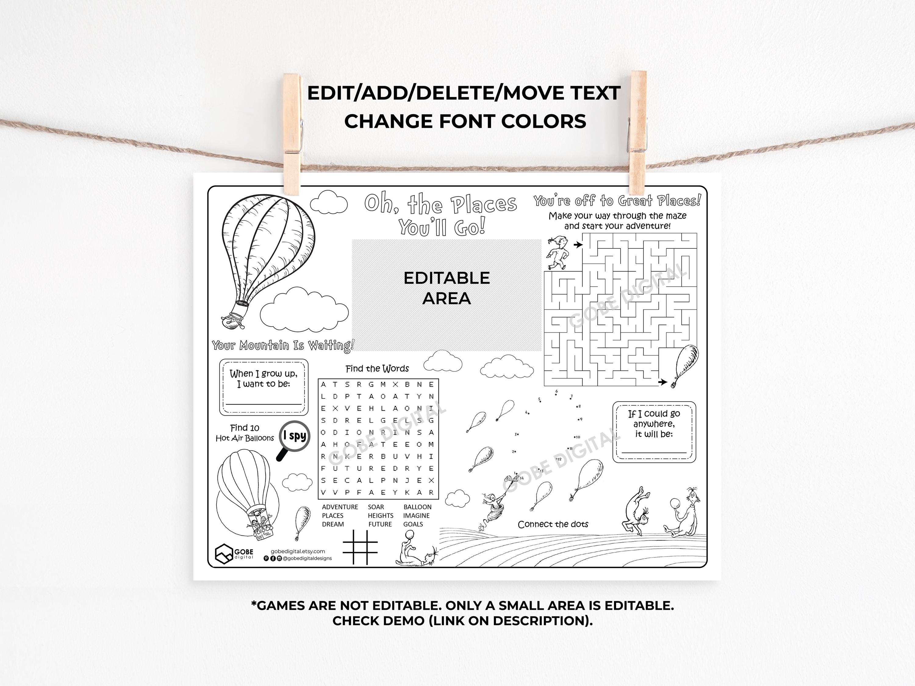 Hot Air Balloon Activity Sheet. Hot Air Balloon Coloring. Hot Air ...