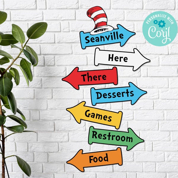Dr Seuss Banners - Etsy