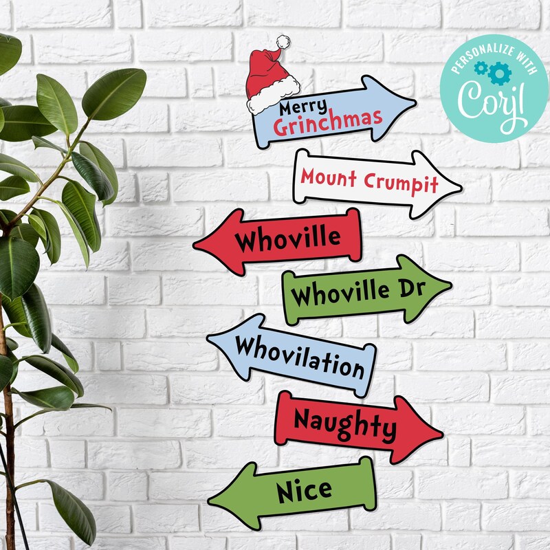 Grinch Directional Signs - Etsy