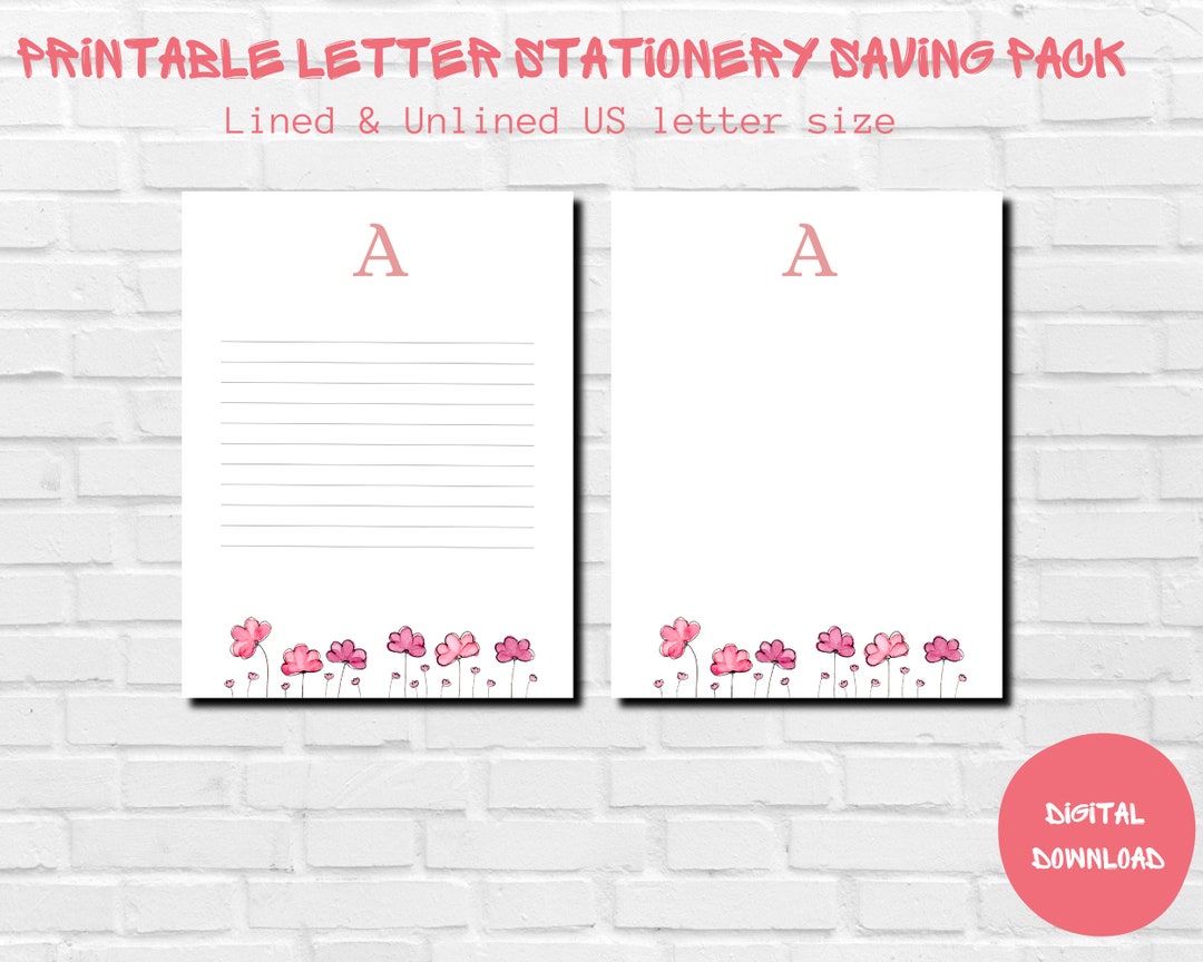 Stationery Monogram Printable Letter Floral Decoration Writing Initials ...