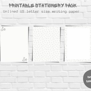 Starry Writing Paper, Graphic Printable Stationery Saving Pack, Stars ...