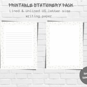Starry Writing Paper, Graphic Printable Stationery Saving Pack, Stars ...