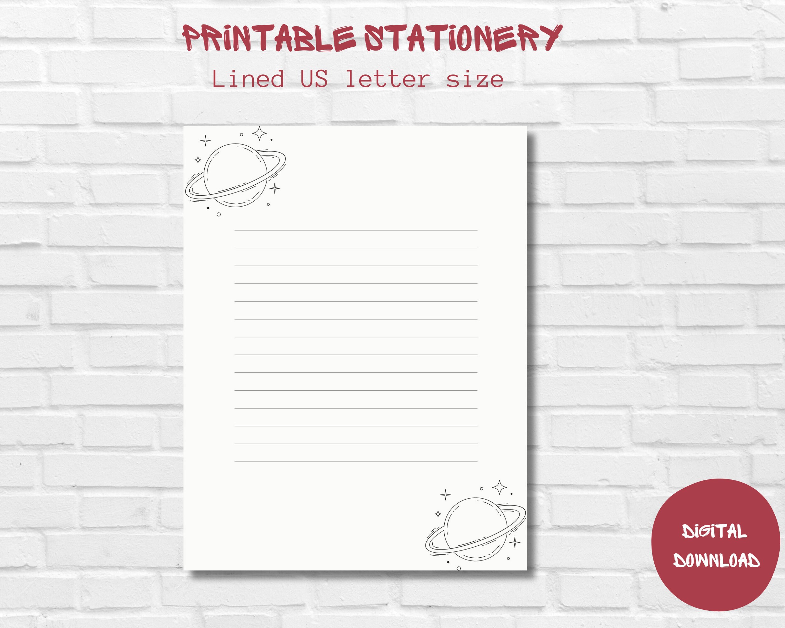 Notepad Cosmic Themed Printable Planet Note Pad Digital Memo Writing - Etsy