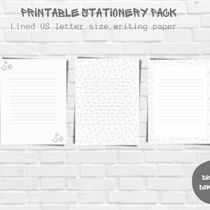 Starry Writing Paper, Graphic Printable Stationery Saving Pack, Stars ...