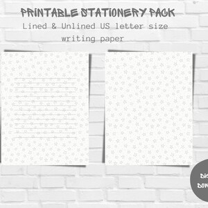 Starry Writing Paper, Graphic Printable Stationery Saving Pack, Stars ...