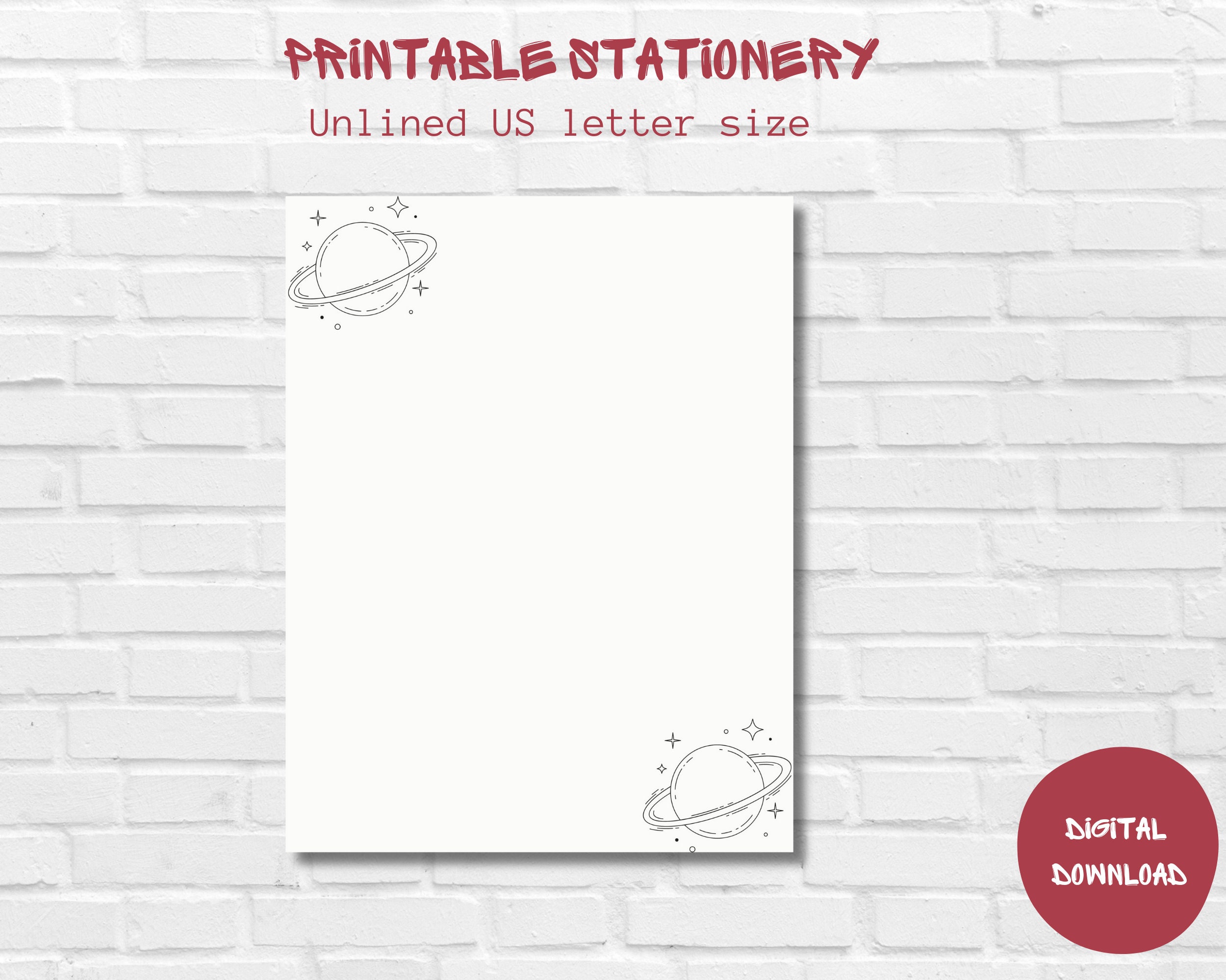 Notepad Cosmic Themed Printable Planet Note Pad Digital Memo Writing - Etsy