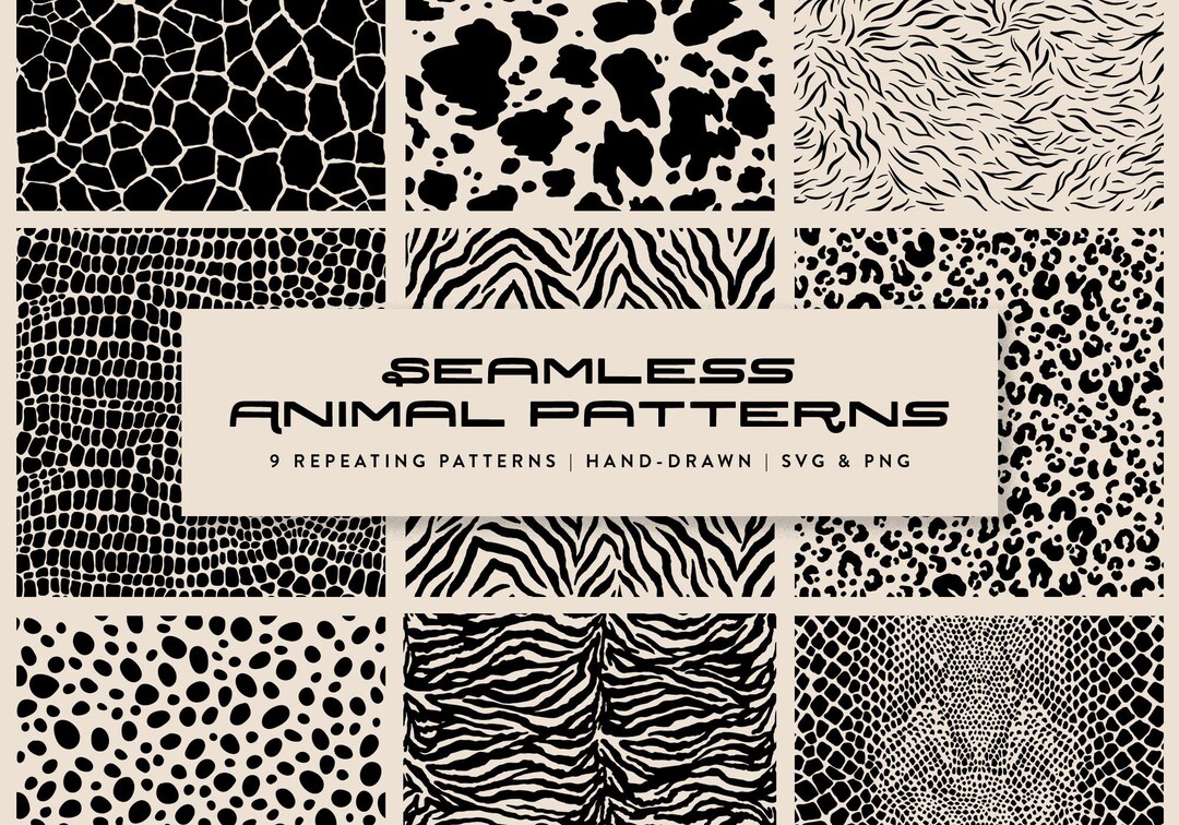 Seamless Animal Patterns Wild, Safari, Print, Repeating, Graphics ...
