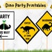 Dinosaur Party Printables, Dinosaur Warning Signs, Dinosaur Birthday ...