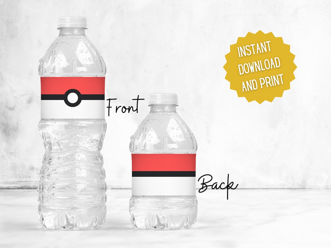 Pokemon Water Bottle Labels, Pokemon Party, Pokemon Birthday, Printable ...