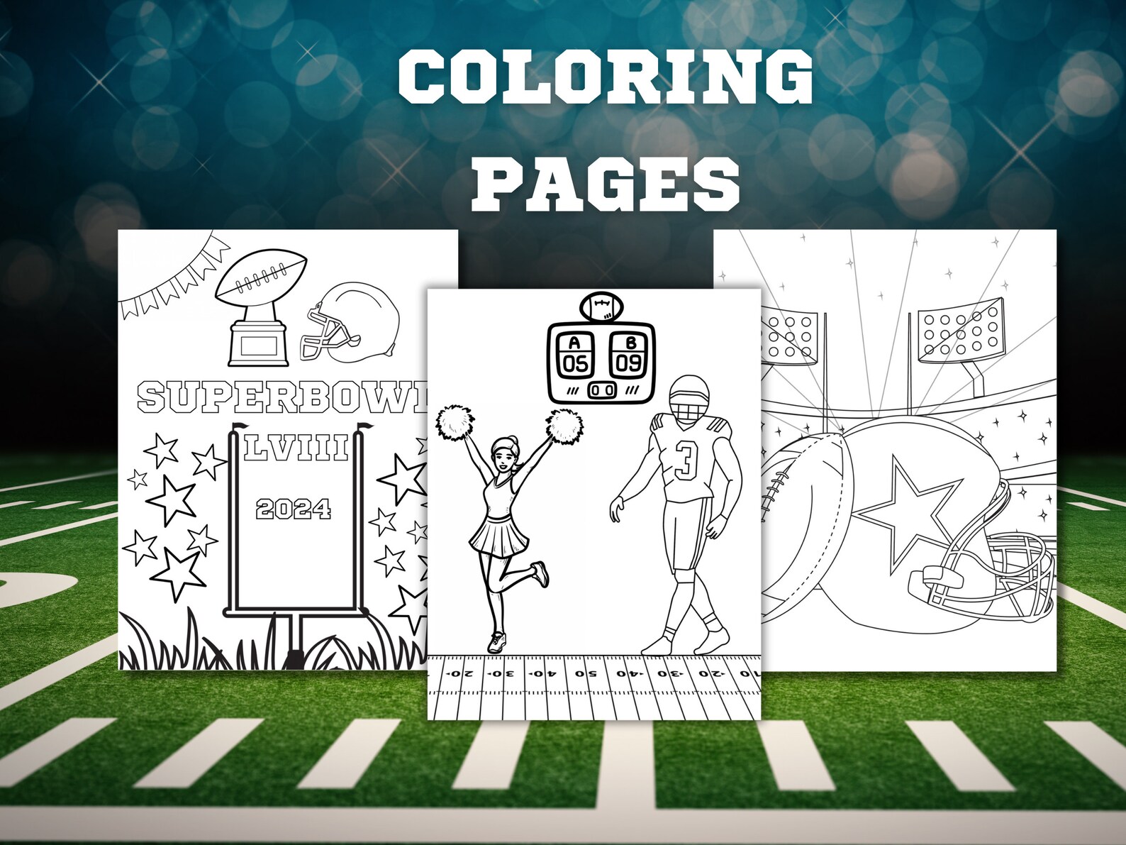2024 SUPERBOWL KIDS ACTIVITY, Tracing Activity, Coloring Pages, Word ...