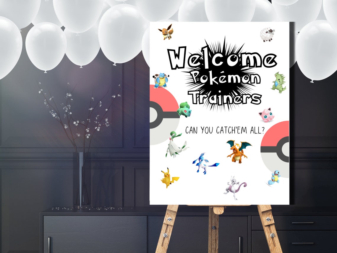Pokémon Welcome Sign Printable, Pokémon Party, Pokémon Sign, Pokémon ...
