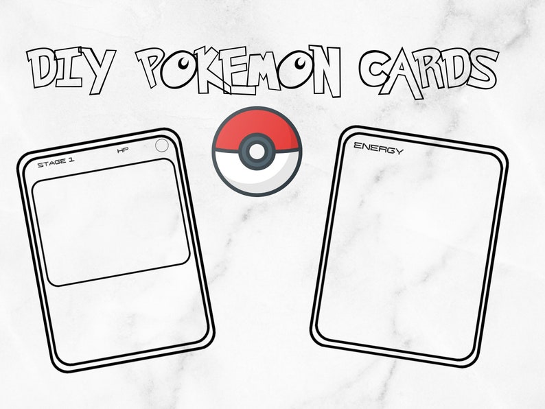 DIY Printable Pokemon Cards Pokemon Cards to Color Kid's - Etsy