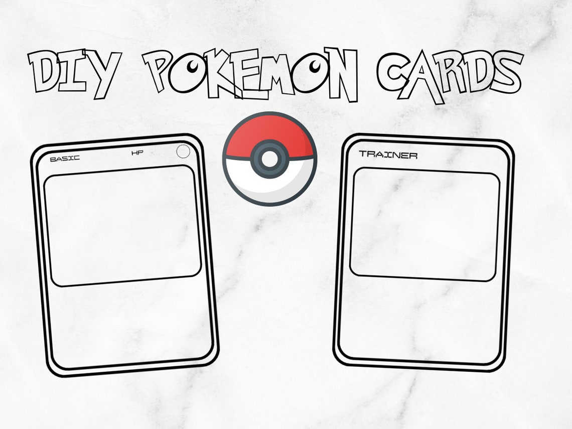 DIY Printable Pokemon Cards Pokemon Cards to Color Kid's - Etsy