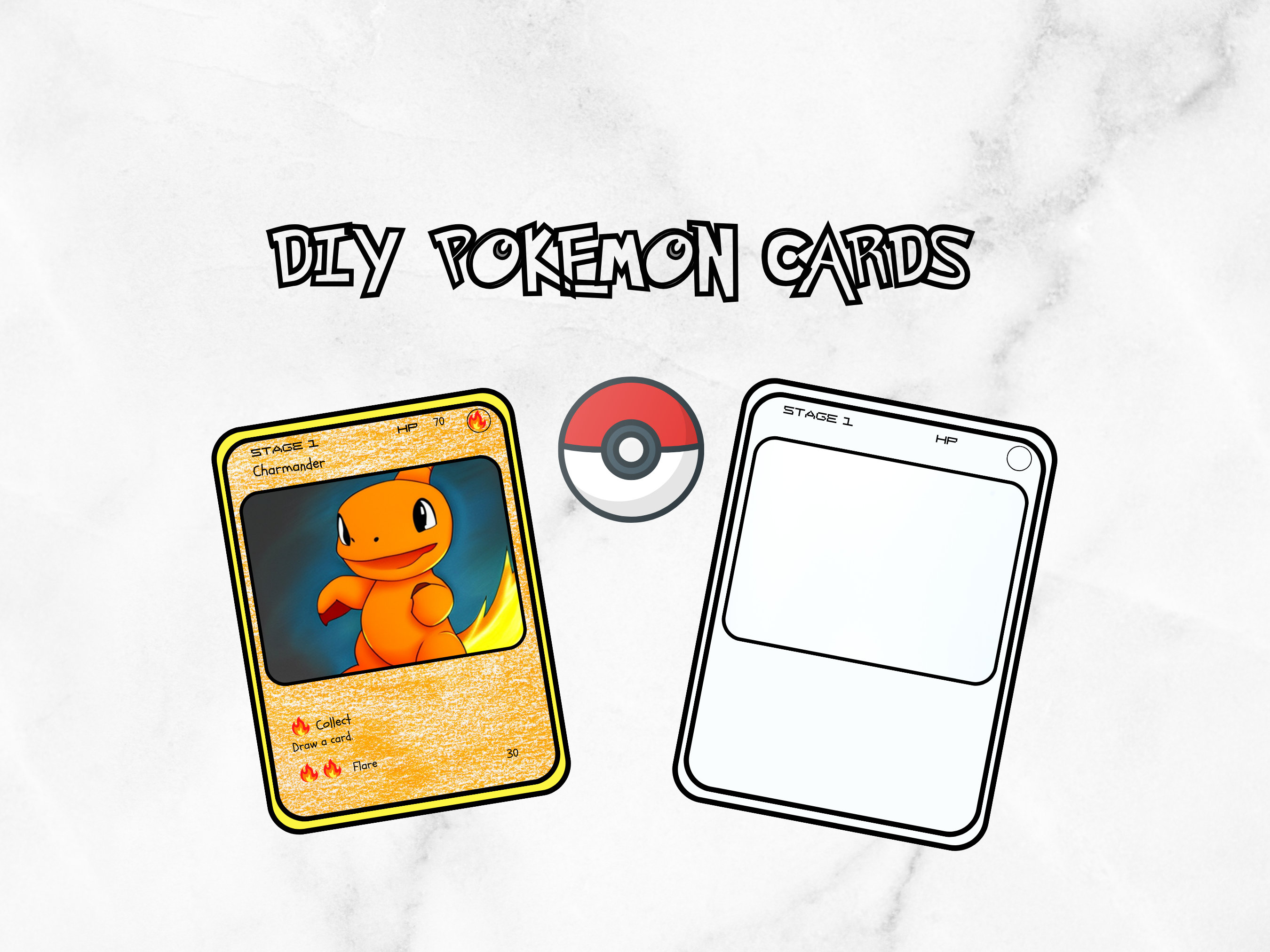 DIY Printable Pokemon Cards, Pokemon Cards to Color, Kid's Activity ...
