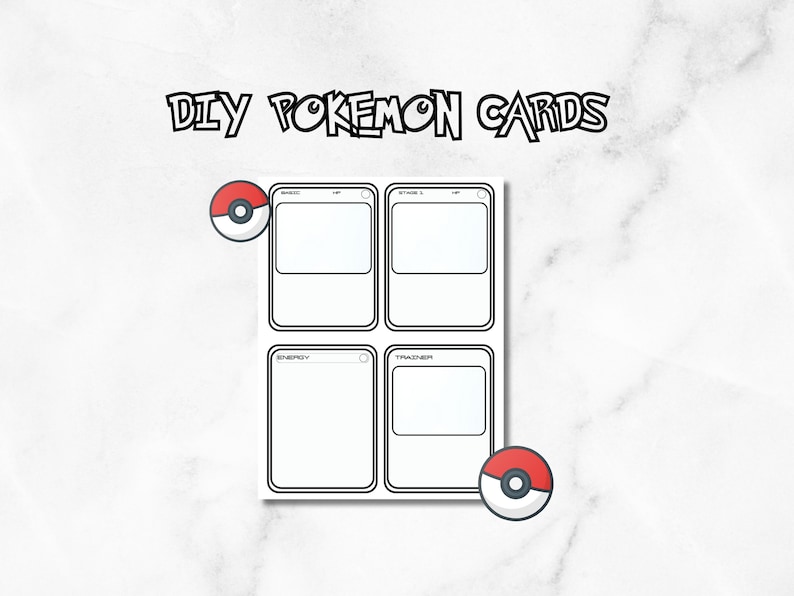 DIY Printable Pokemon Cards, Pokemon Cards to Color, Kid's Activity ...