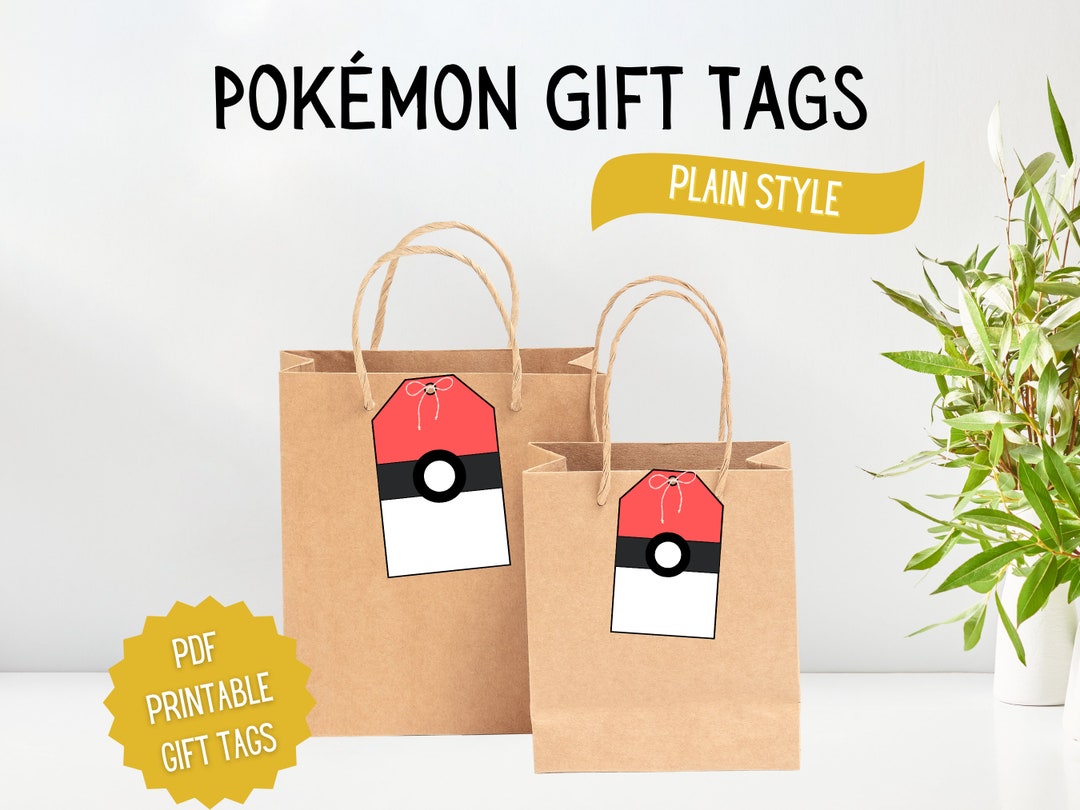 Pokémon Gift Tags Plain, Pokémon Party, Pokémon Birthday, Printable ...