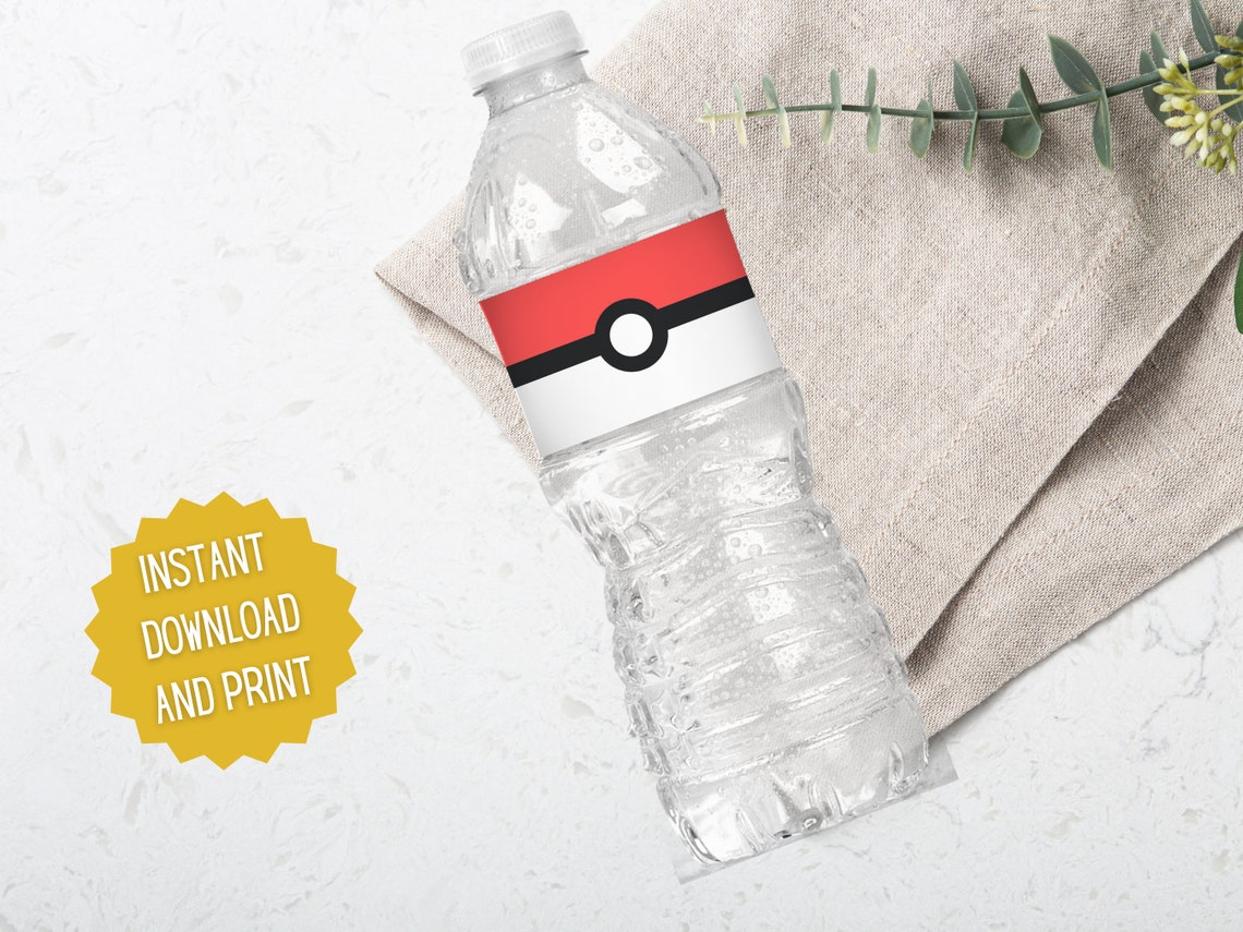 Pokemon Water Bottle Labels, Pokemon Party, Pokemon Birthday, Printable ...
