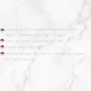 DIY Printable Pokemon Cards, Pokemon Cards to Color, Kid's Activity ...