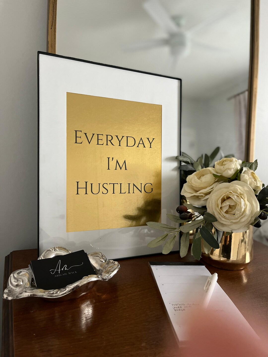 Everyday I'm Hustling Metallic Gold Print Girl Boss - Etsy