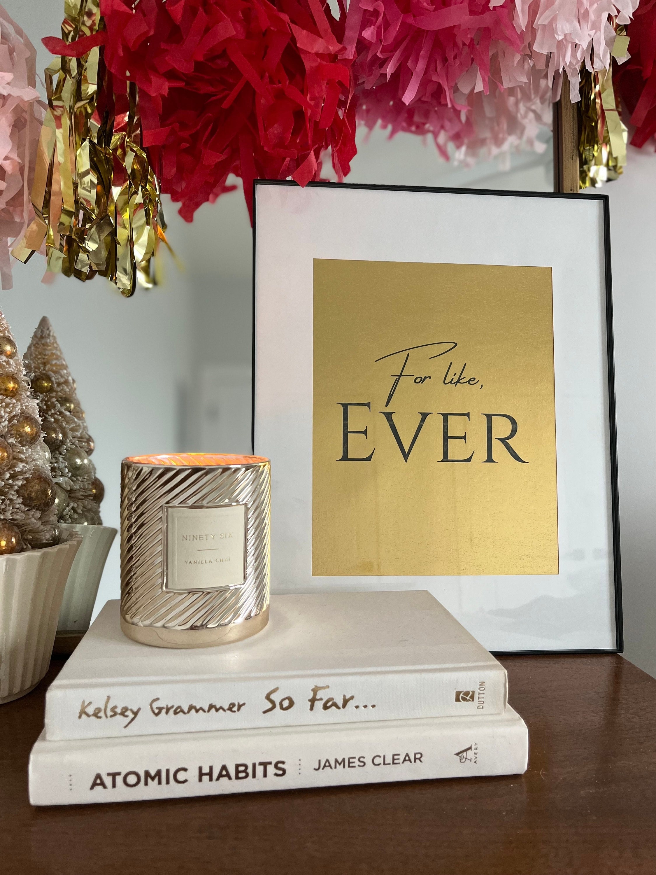 For Like, Ever Metallic Gold Bar Cart Sign Happy Valentine's Day/love ...