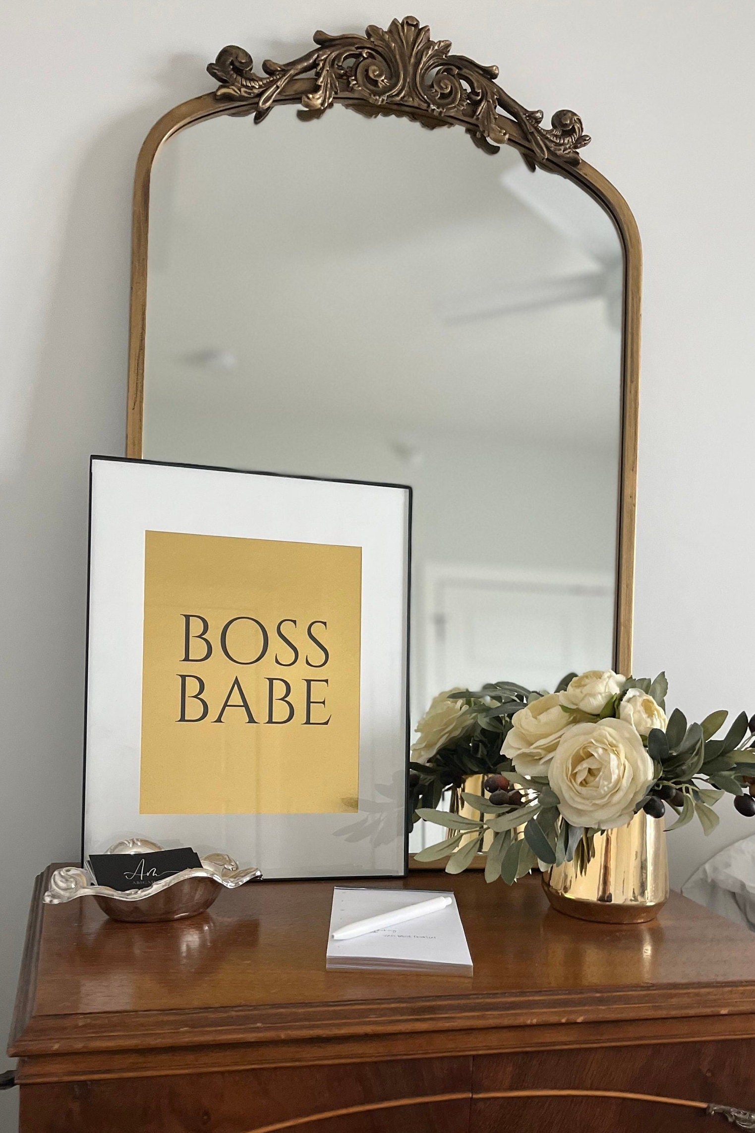 Boss Babe Metallic Gold Print Girl Boss Office Decor Decor Gift for Her ...