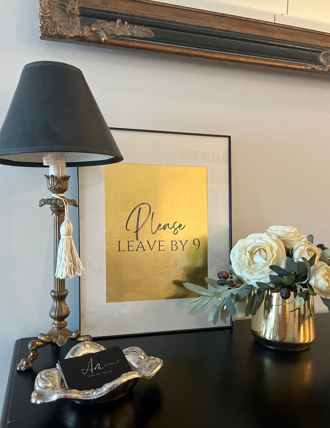 Please Leave by 9 Metallic Gold Print - Introvert Home Decor - Funny ...