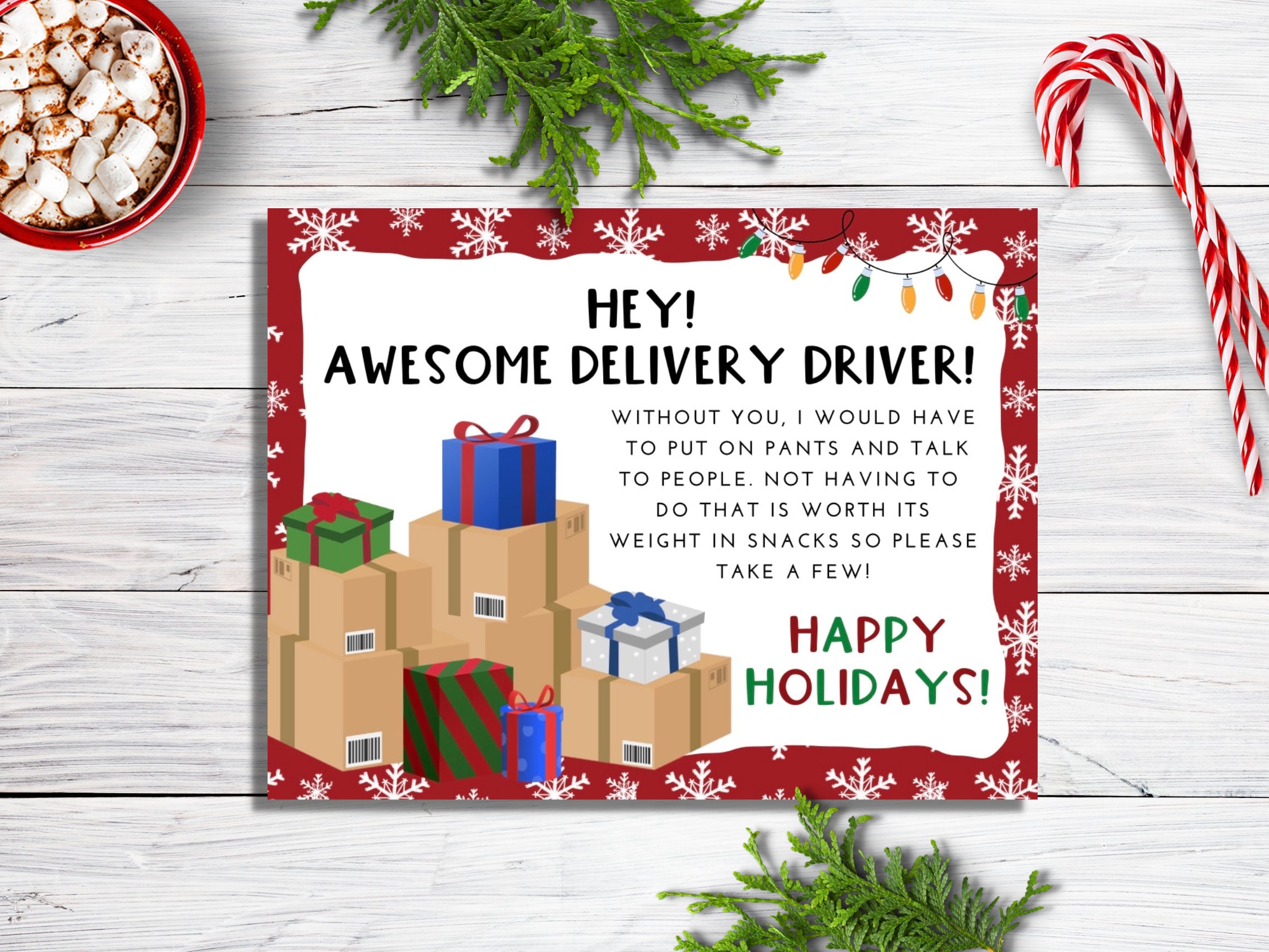 Delivery Driver Snack Sign Printable, Thank You Sign, Take a Treat Sign ...