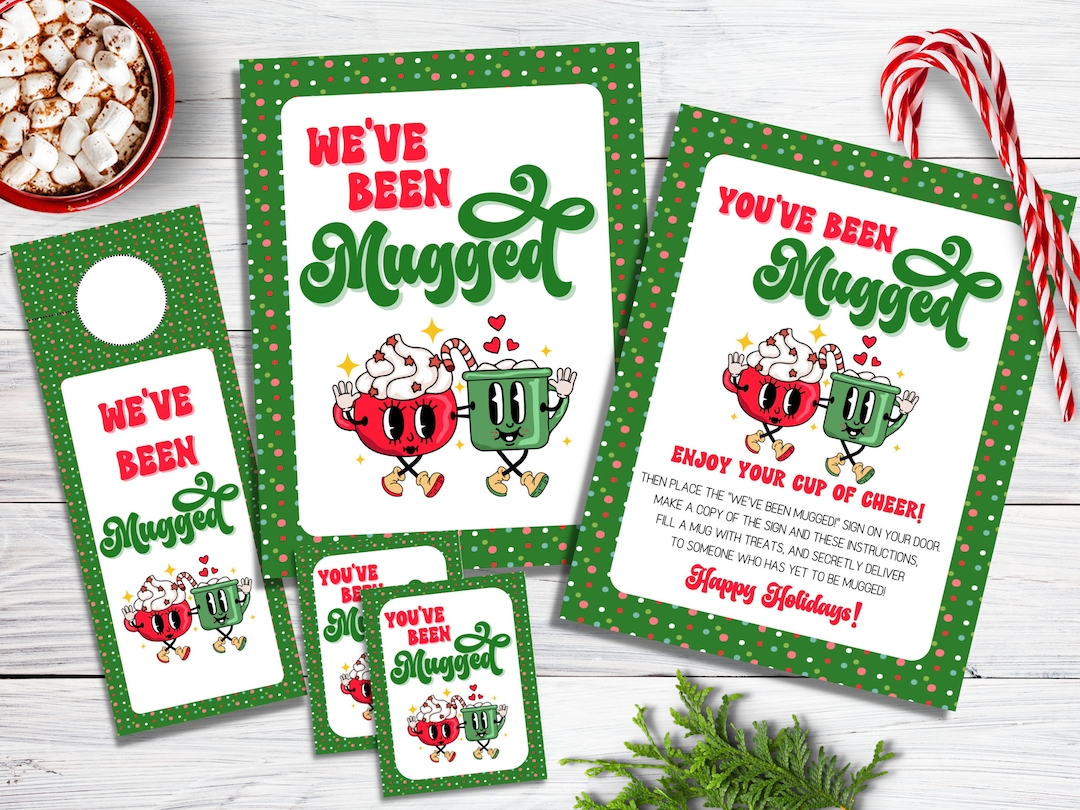 You’ve Been Mugged Christmas Printable Kit, Holiday Neighborhood Game ...