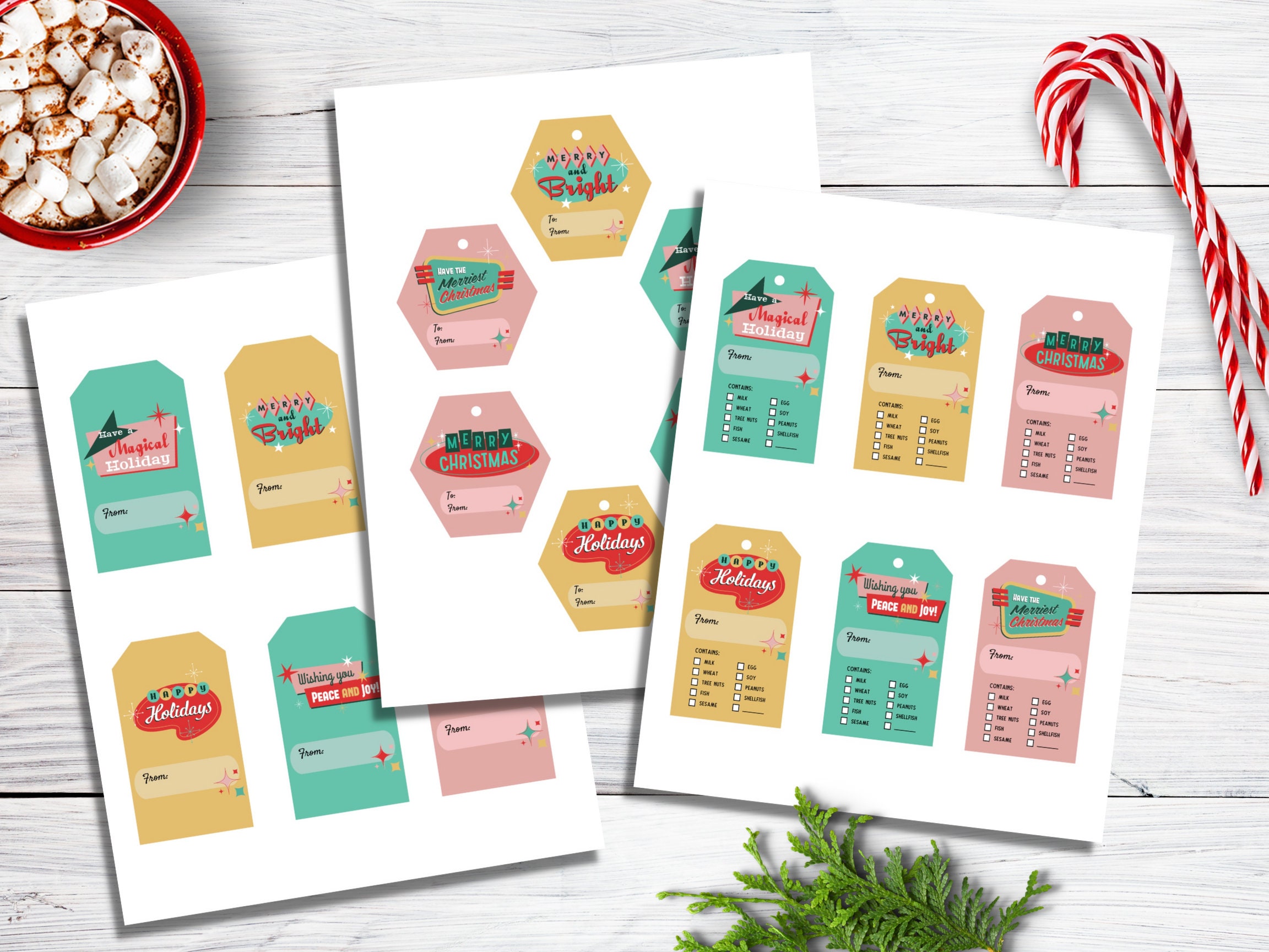 PRINTABLE Gift Tags Holiday Gift Tags Christmas Treat Tags - Etsy