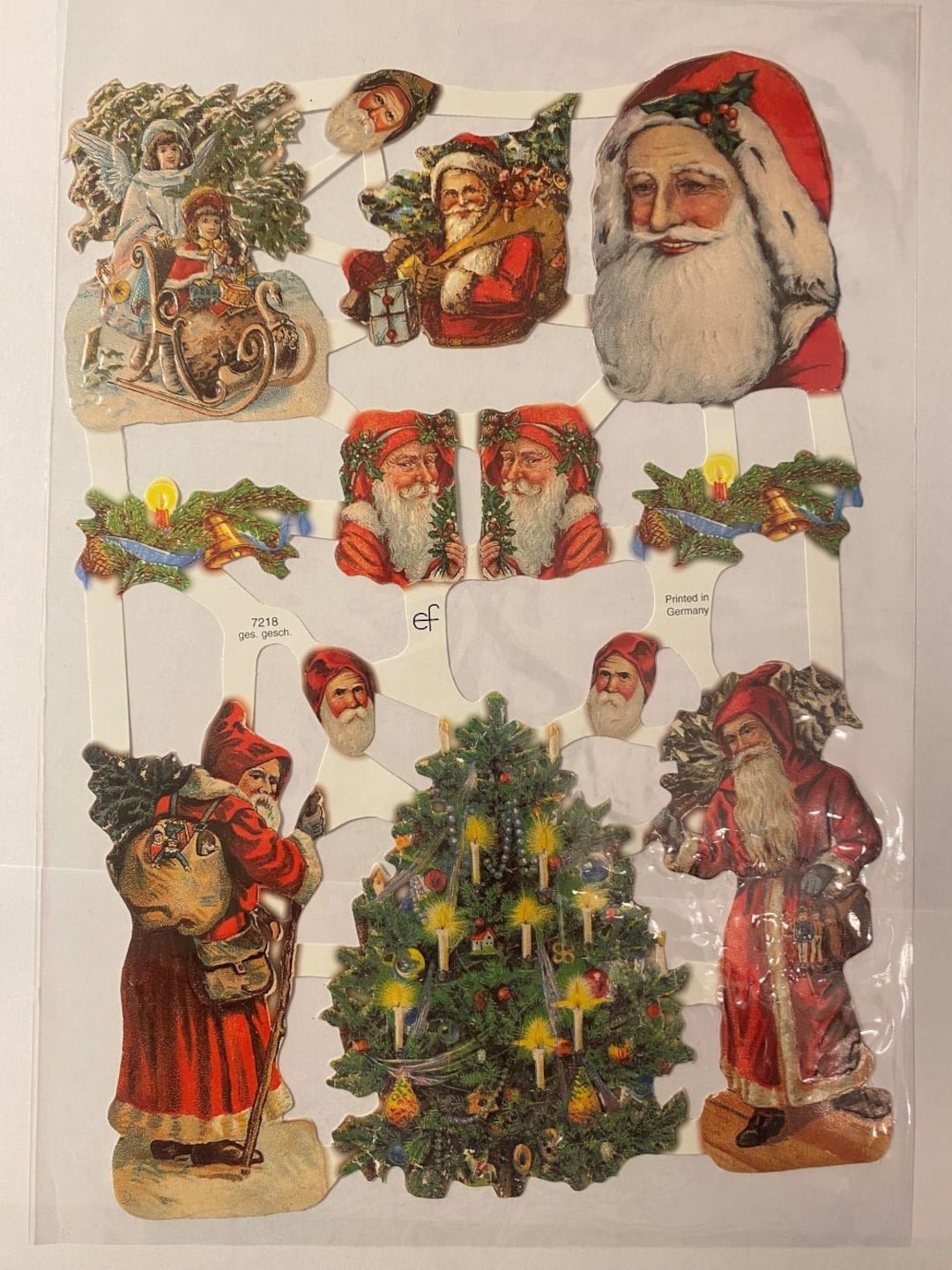Vintage Christmas Victorian German Die Cut Scraps Five Sheet Pack ...