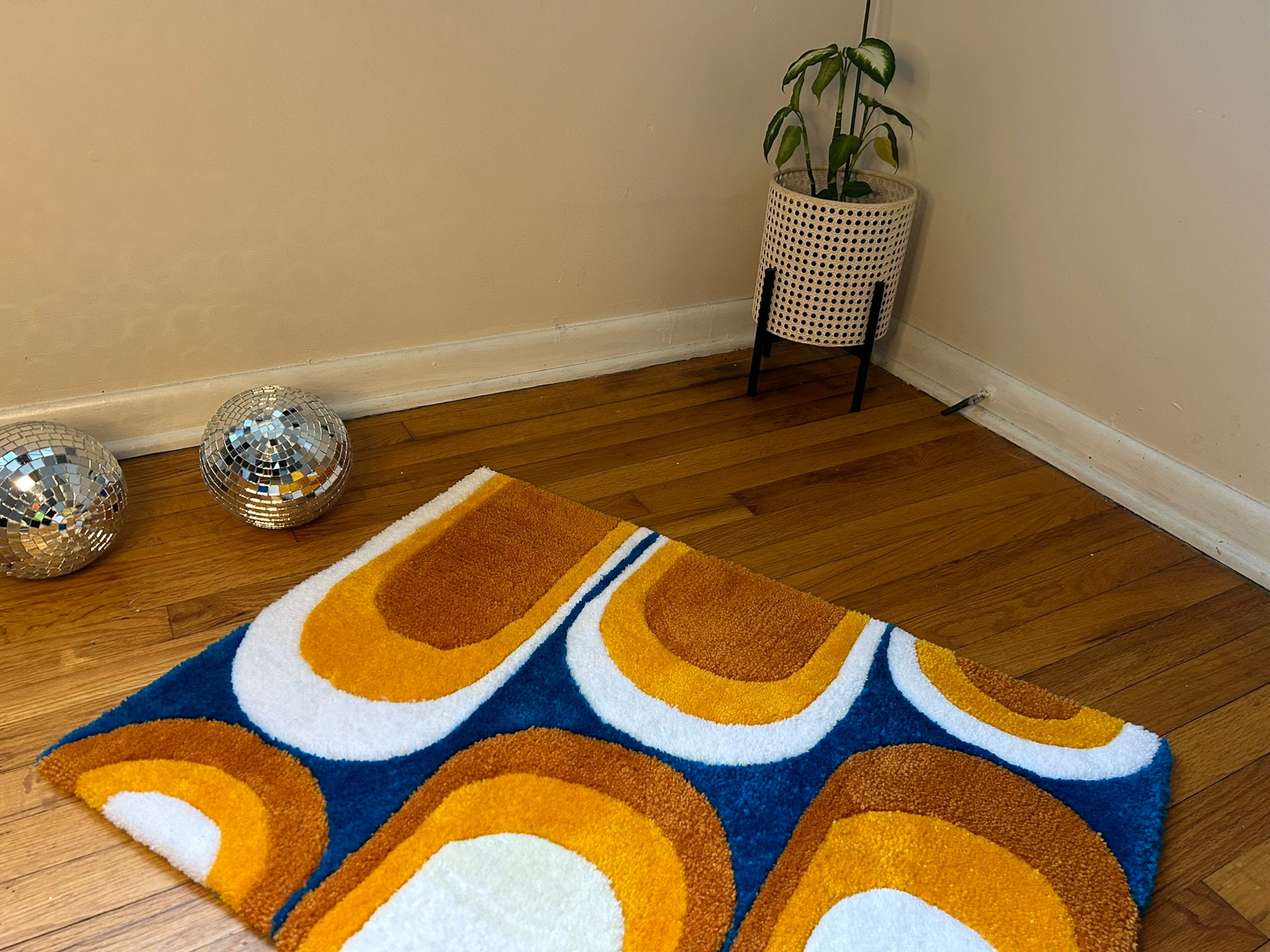 Retro Mid-century Modern Style Tufted Rug/ Wall Art - Etsy