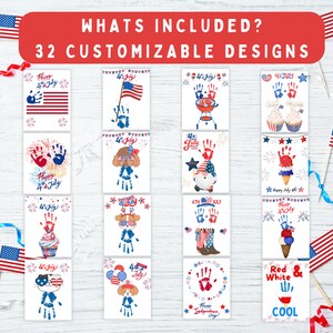 30+ Bundle 4th of July Handprint and Footprint Art, Fourth of July ...
