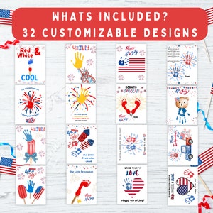 30+ Bundle 4th of July Handprint and Footprint Art, Fourth of July ...