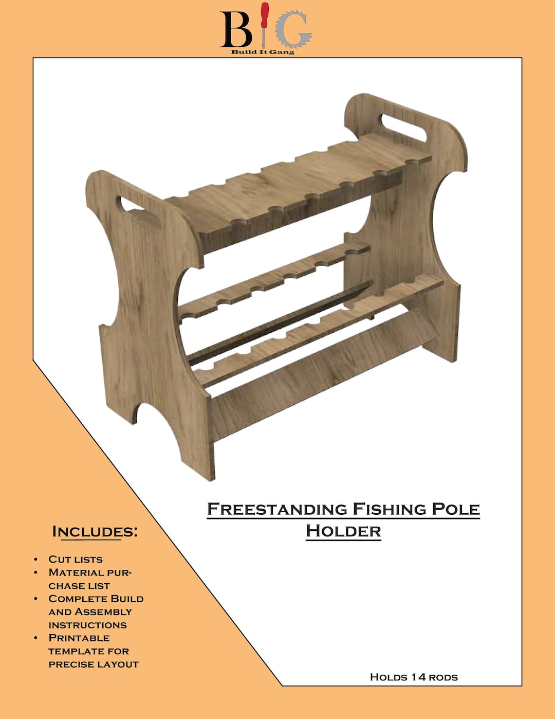 Freestanding Fishing Pole Holder Build Plan - Etsy