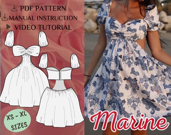 Dress Sewing Pattern Size Range XS-XL Download A4 PDF - Etsy