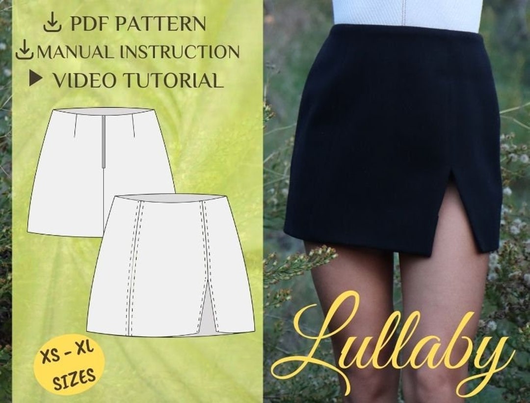 Mini Skirt Sewing Pattern - Size Range XS-XL - Download A4 PDF Sewing ...