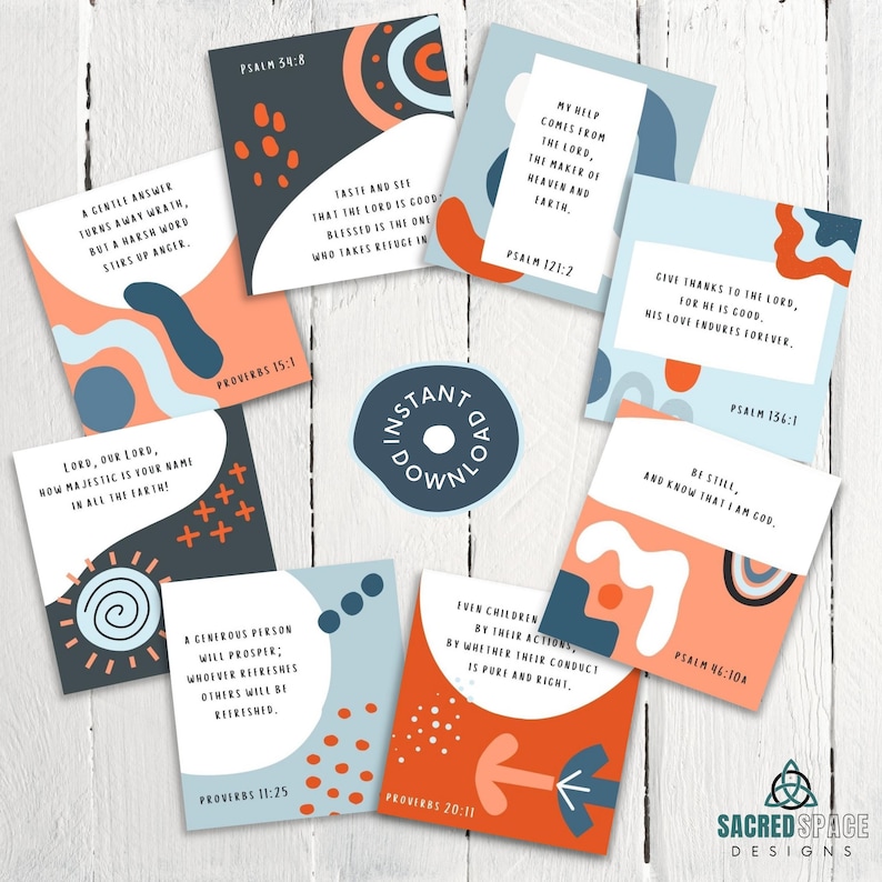 Kids Bible Verse Memory Cards Scripture Affirmation Cards Proverbs ...