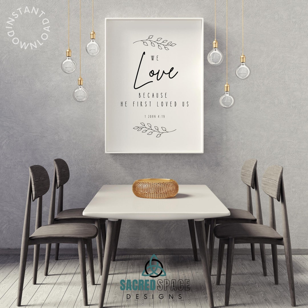 1 John Gods Love Bible Verse Black and White Printable Poster Scripture ...