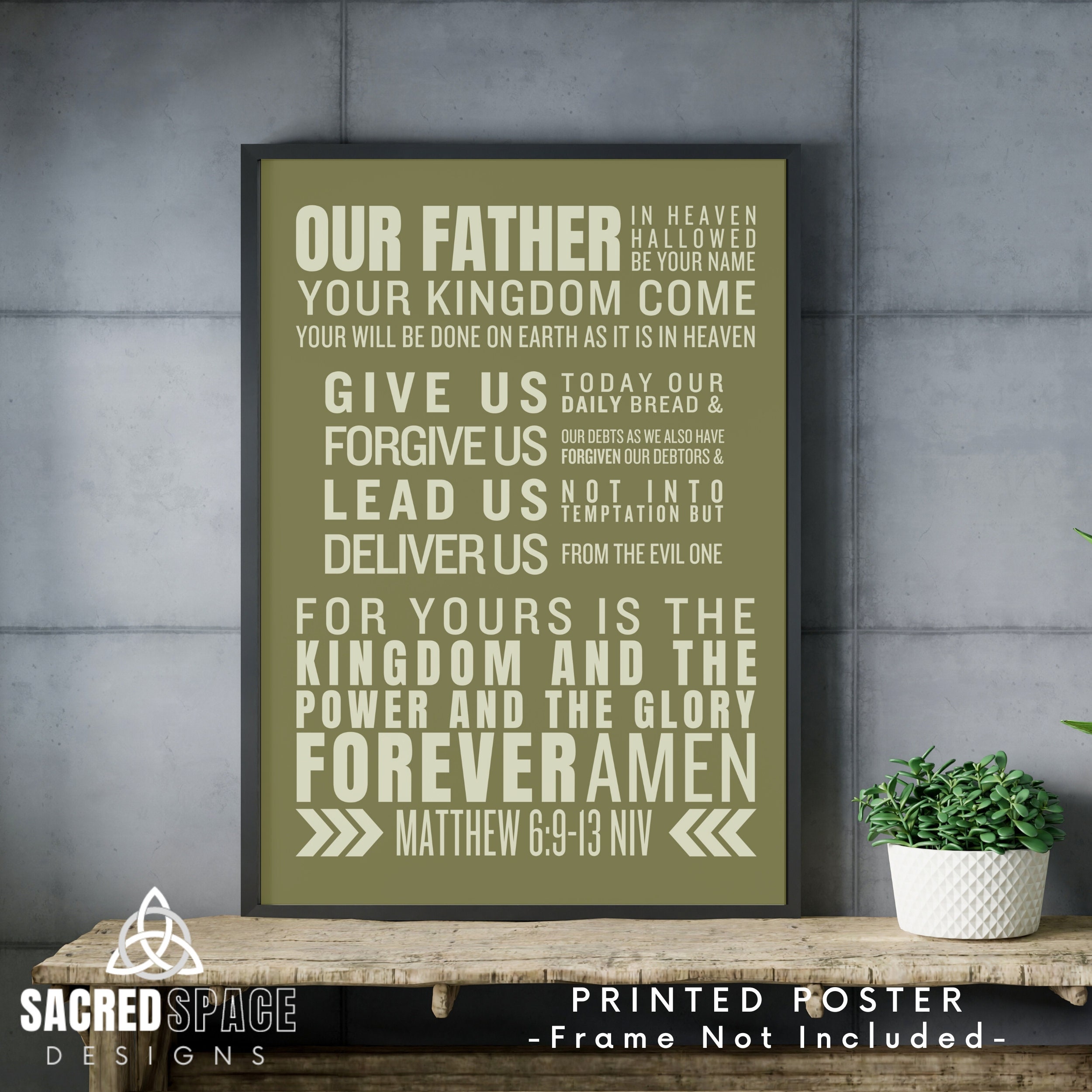 Lords Prayer Poster Matthew 6 Daily Bread Our Father Bible Verse Art ...