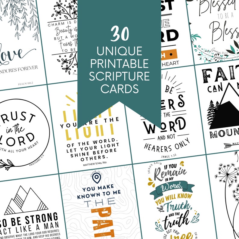 Unique Printable Scripture Cards Printable Bible Verse Cards - Etsy UK